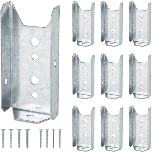 Fence Bracket Repair Kit 10 Pack Galvanized 2X4 Brackets for Wood Rail ...