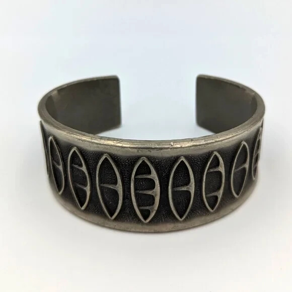 Modernist Abstract Design Norwegian Pewter Bracelet B… - Gem