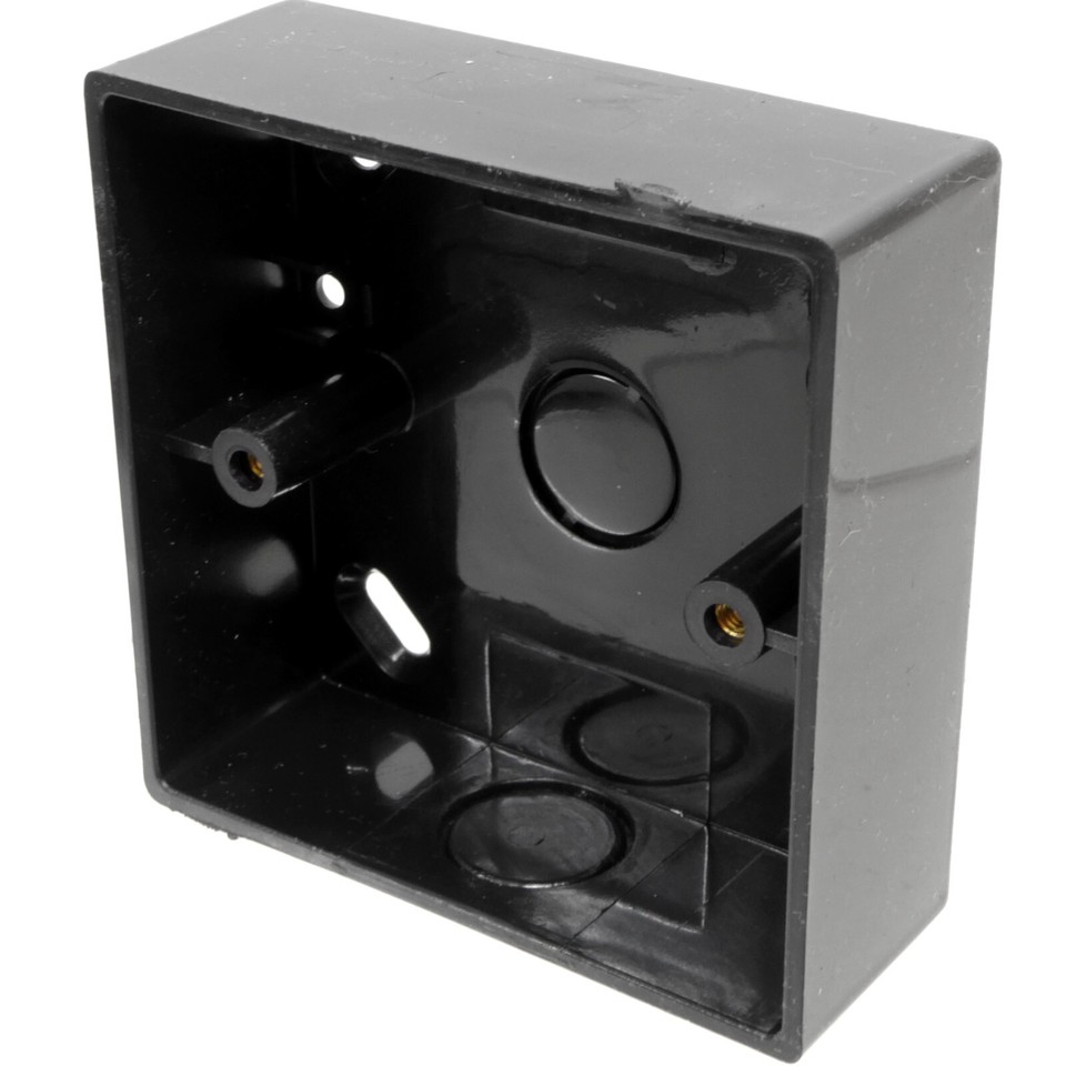 Black Back Box Surface Mount Single or Double 1G 2G with Conduit and ...