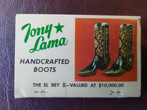 Vtg Matchbook Tony Lama Boots Rodeo Cowboy Champion Dean Oliver El Rey ...