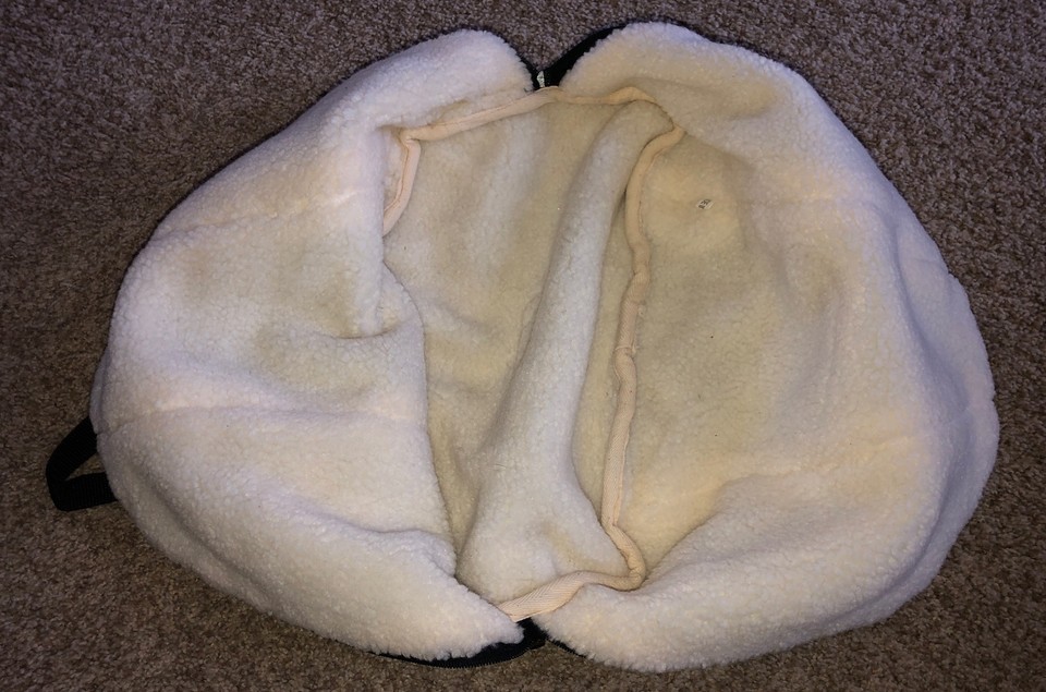 Motorcycle / Snowmobile Helmet Gear Bag Black Sherpa Lined Full Zip C ...