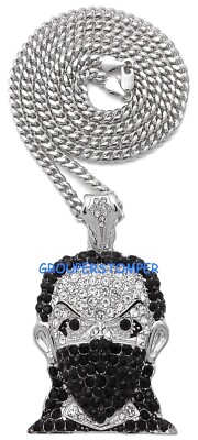 Mask Goon New Rhinestone Pendant with 24 Inch Long Necklace Hip Hop ...