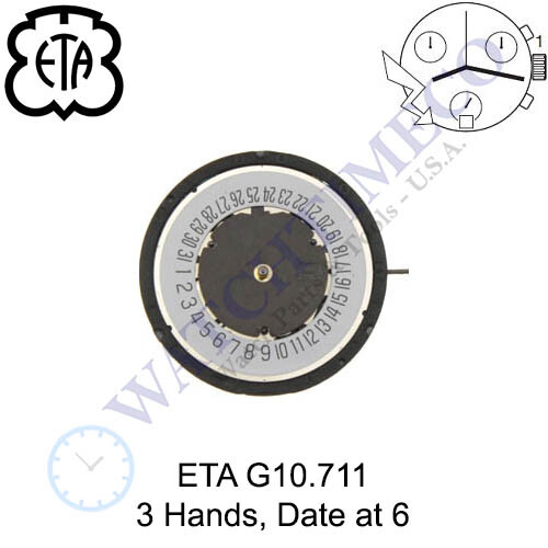 Genuine ETA G10.711 G10.712 Watch Movement Swiss (Multiple variations ...