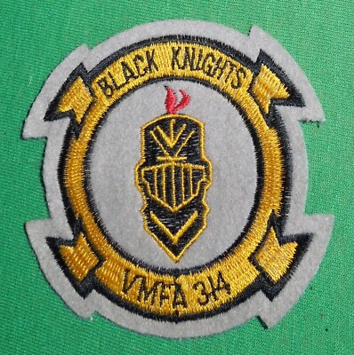 Antique US Marine Corps VMFA 314 Black Knights 3.25" Embroidered Felt ...