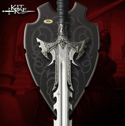 Kit Rae Universal Sword Plaque Black with Blue Fantasy Tribal Hardware ...