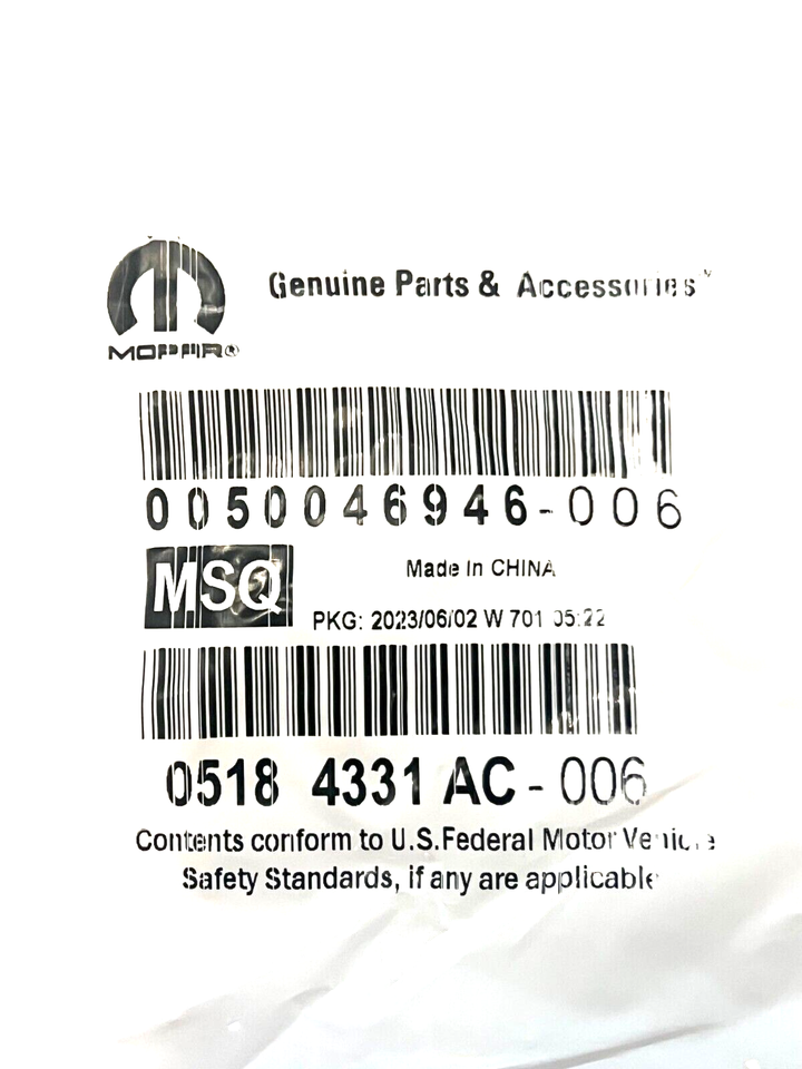 Mopar OEM LOWER intake Manifold Gasket 5184331AC Set Of 6 JEEP DODGE ...