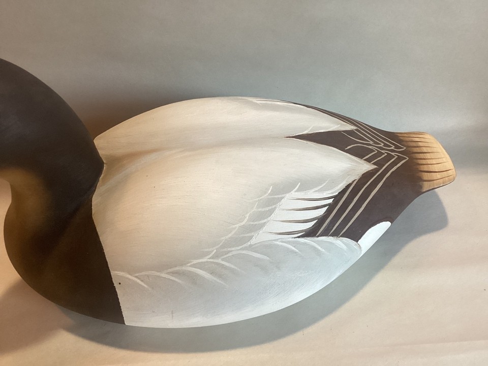 Vintage Carved Wood Decoy Canvasback Hen Duck Barry Fuchs Millington MD ...