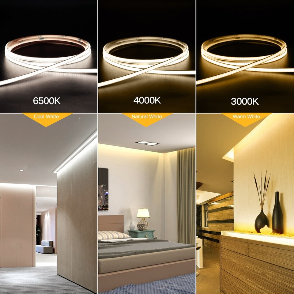 Super Thin 2mm COB LED Strip Light DC12V Lights Strip Ribbon Lamp Tape ...