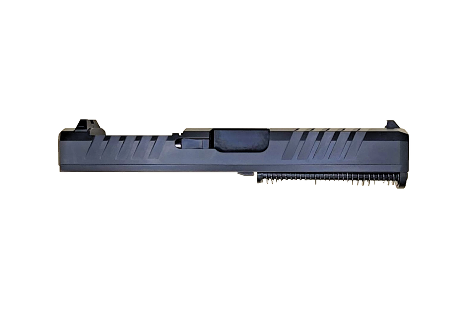 G19 Complete Slide - Single ROW Ported Black Slide/Barrel fits Glock 19 ...