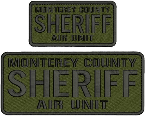 MONTEREY COUNTY SHERIFF AIR UNIT EMBROIDERY PATCH 4X10 & 3X6 hook on ...