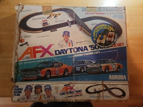 VINTAGE AURORA AFX DAYTONA 500 HO SLOT CAR RACING SET WITH ORIGINAL BOX ...