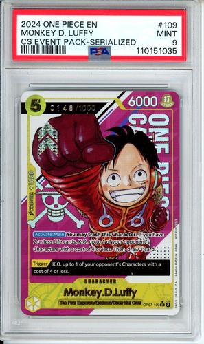 One Piece TCG Monkey D Luffy OP07-109 Serial number 0148/1000 | eBay
