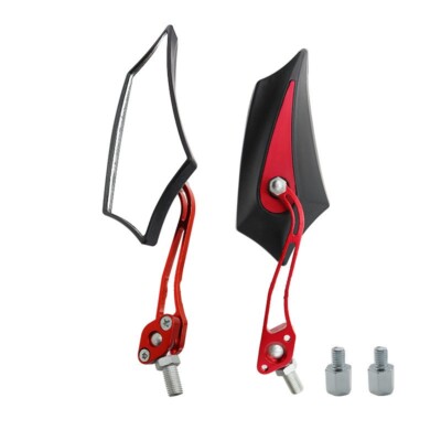 Universal Motorcycle 8mm 10mm Rearview Rear View Side Mirrors Cafe Race ...