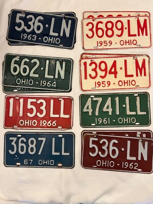 Vintage Ohio License Plates Years 1959 - 1974 | eBay
