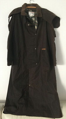 Australian CLAYBOURN Long Riding Oilskin Coat Size 6 (Mens M) | eBay ...