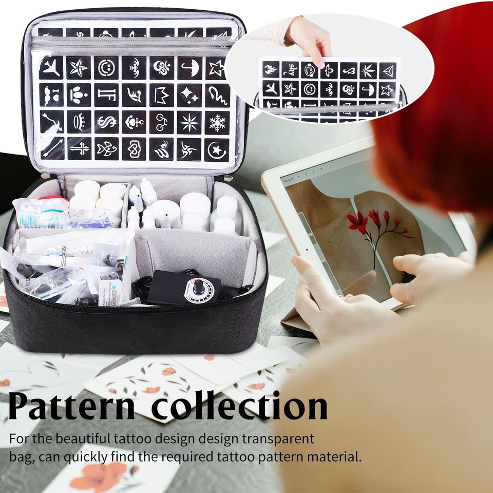 Tattoo Carrying Case Tattoo Supplies Organizer Tattoo Kit Case for ...