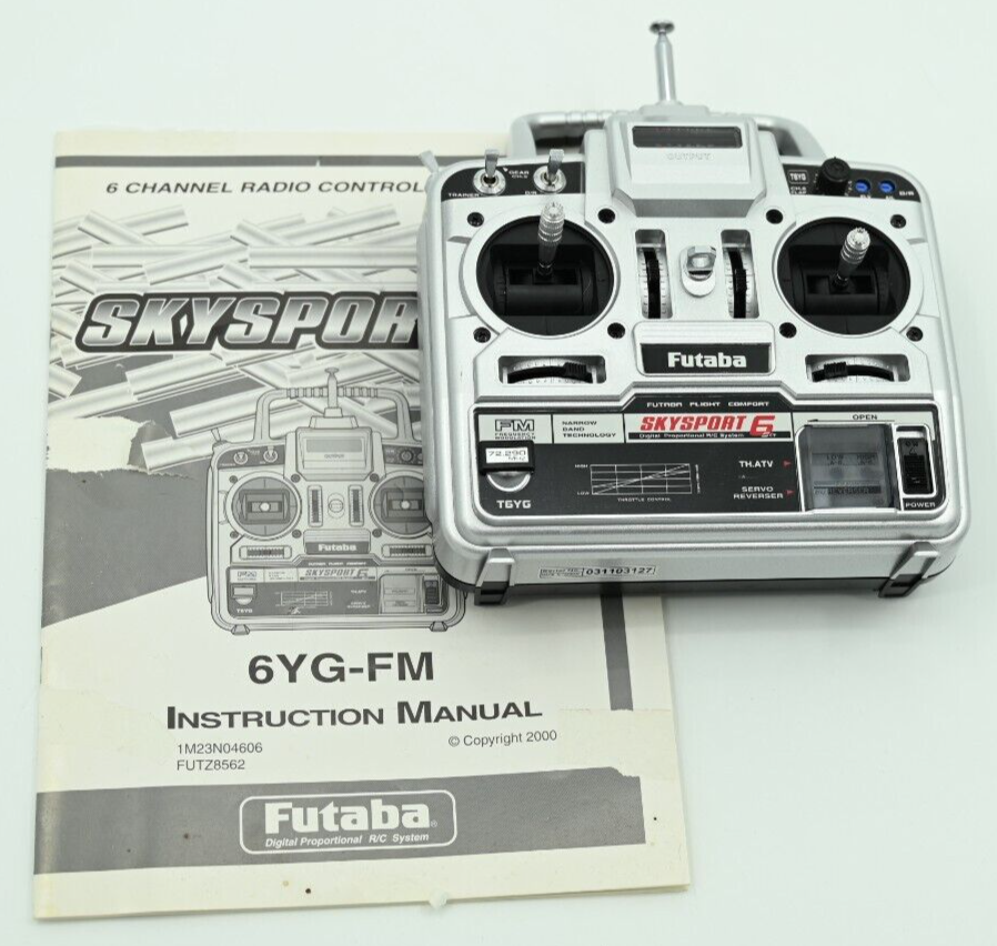 Skysport 6 Futaba 6 Channel Radio Control System T6YG-FM72 72.290 MHZ ...