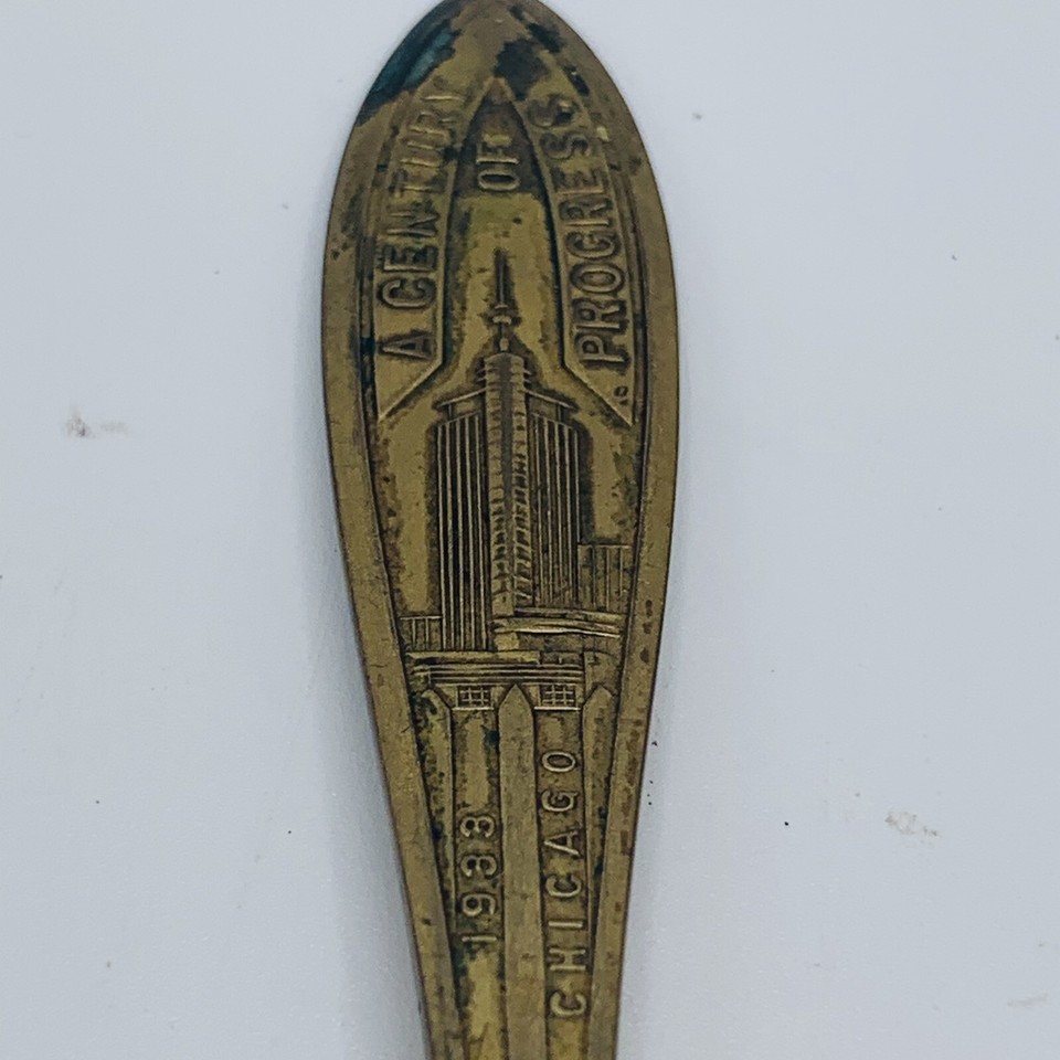 Dirigold GOLD Souvenir Spoon 1933 Chicago World's Fair Century of ...