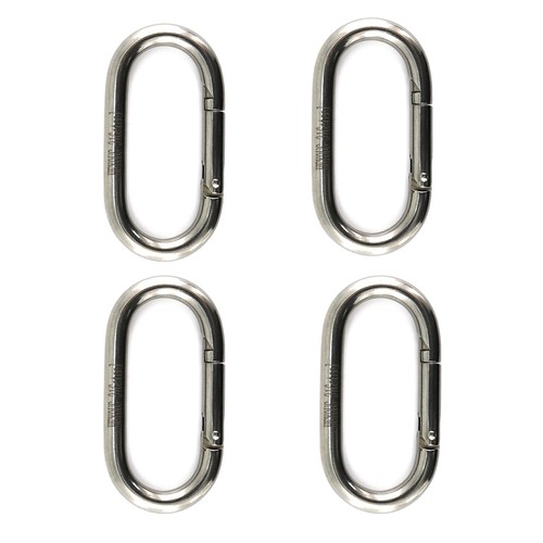 3.15'' 4 Packs 316 Stainless Steel Carabiner Clip Oval Snap Spring Hook ...