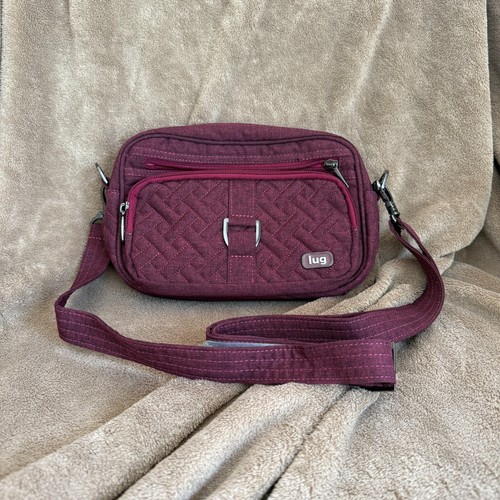 LUG Women's Carousel Handbag Purse Burgundy Marled RFID-Blocking ...