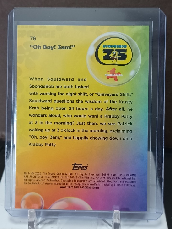 #76 PATRICK OH BOY! 3AM BLUE LAVA REFRACTOR #112/199 2025 TOPPS CHROME ...