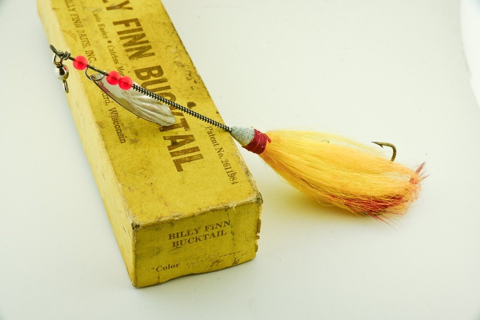 Vintage Musky Billy FIn Spoon Spinner Antique Fishing Lure Yellow in Box BH25 | eBay