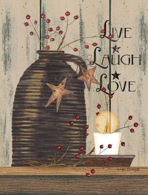 Art Print, Framed or Plaque by Linda Spivey - Live Laugh Love - LS1755 ...