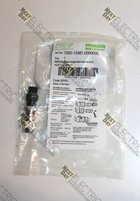 Murr, 7000-12481-0000000, MOSA M12 Male Straight Field Wirable Plug ...