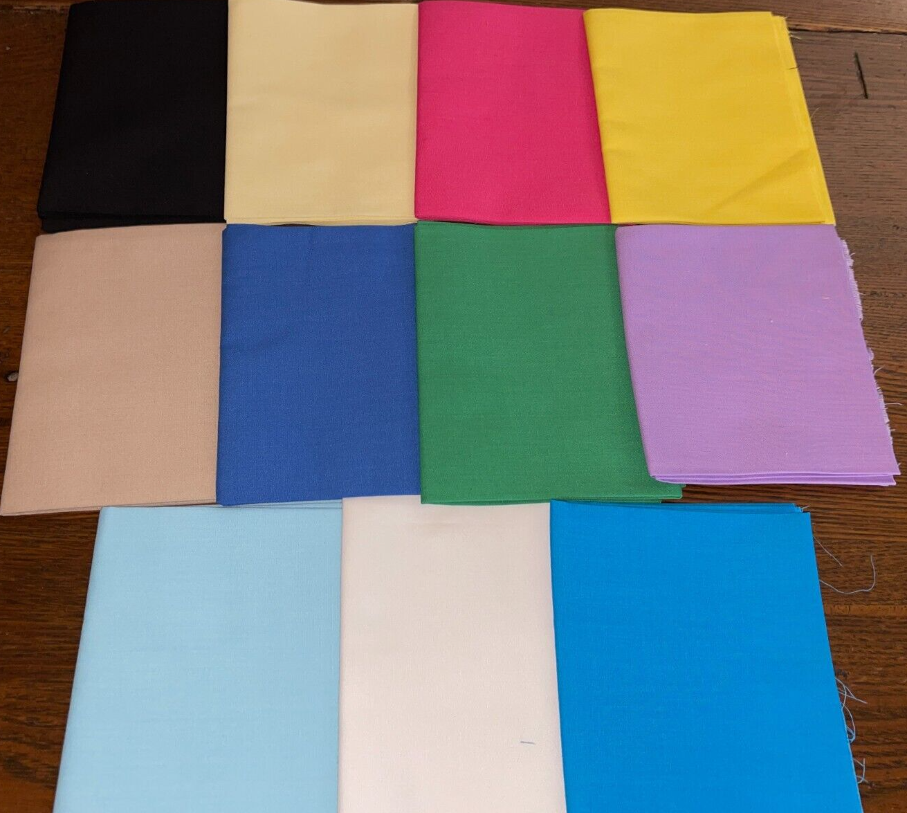 Lot 11 Solid Color Fat Quarters Cotton Fabric 2 3/4 Yards FREE SHIP #1 ...