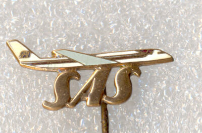 1960's SAS Scandinavian Airlines Vintage LOGO AIRCRAFT Enamel Pin Badge ...