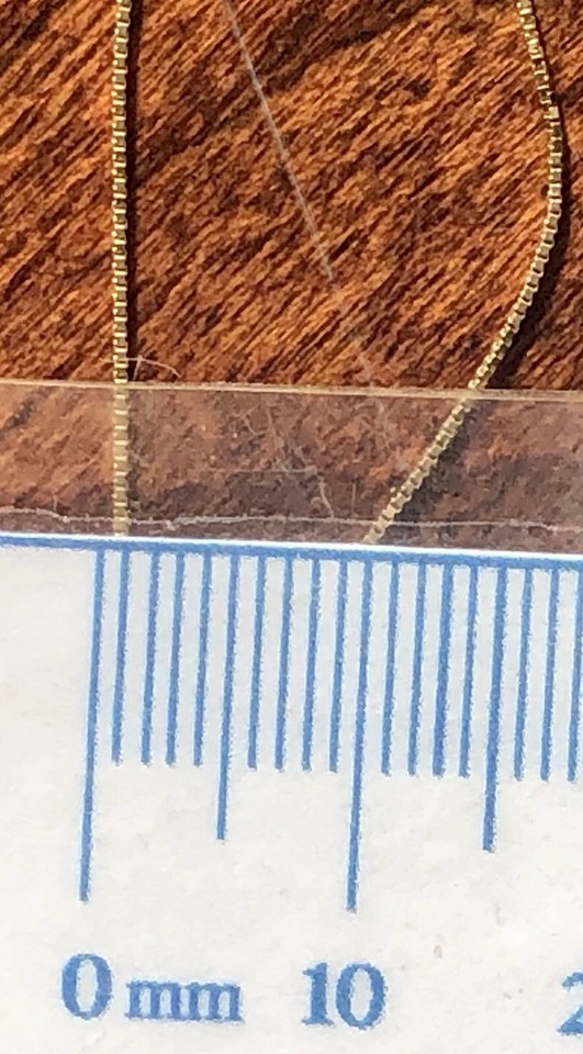 18” 14k Yellow Gold Box chain Necklace Heart Pend 1.52 Gr. 14k Italy ...