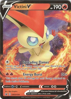 Victini V SWSH104 Promo SWSH Black Star Pokemon LP | eBay