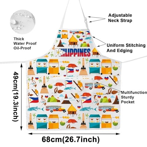 Philippines Chef Apron - Travel Cook Gift BBQ Kitchen Apron Philippines ...