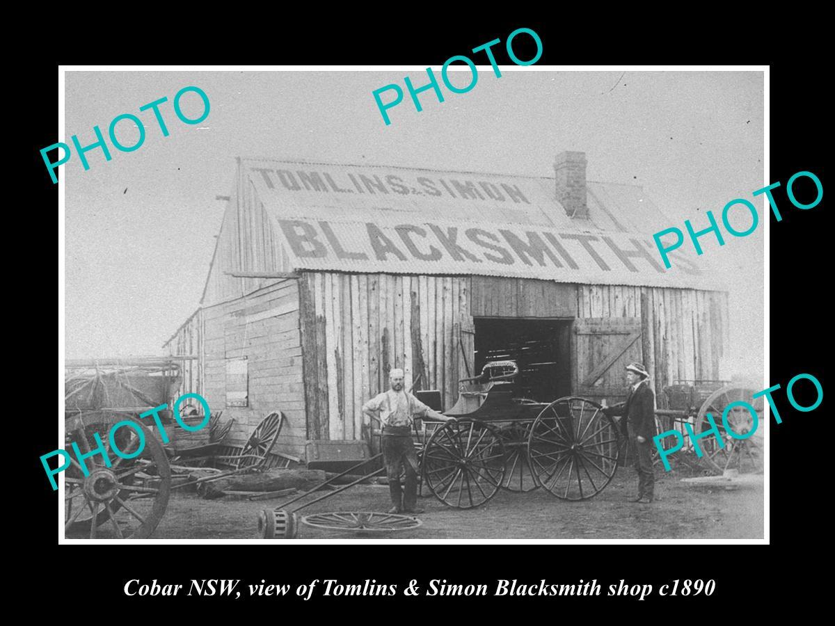 OLD POSTCARD SIZE PHOTO OF COBAR NSW VIEW OF THE T&S BLACKSMITH SHOP ...