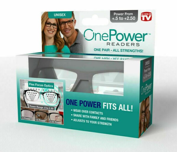 One Power Readers .5 to 2.50 Glasses - Black for sale online | eBay