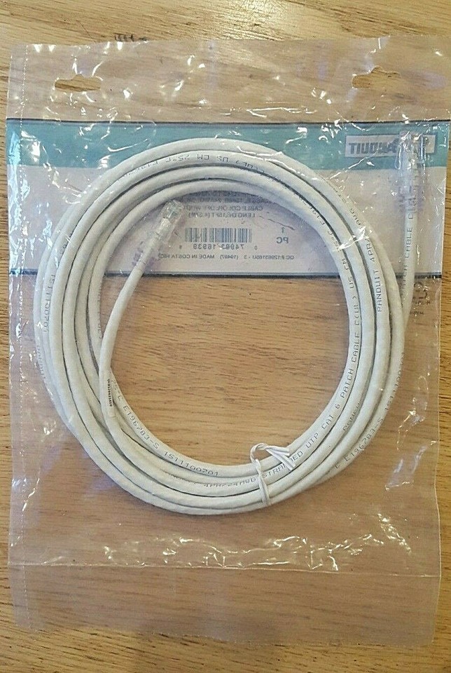 Panduit Ethernet Cable Cat 6 (RJ-45) patch cable UTPSP15Y 15Ft. | eBay