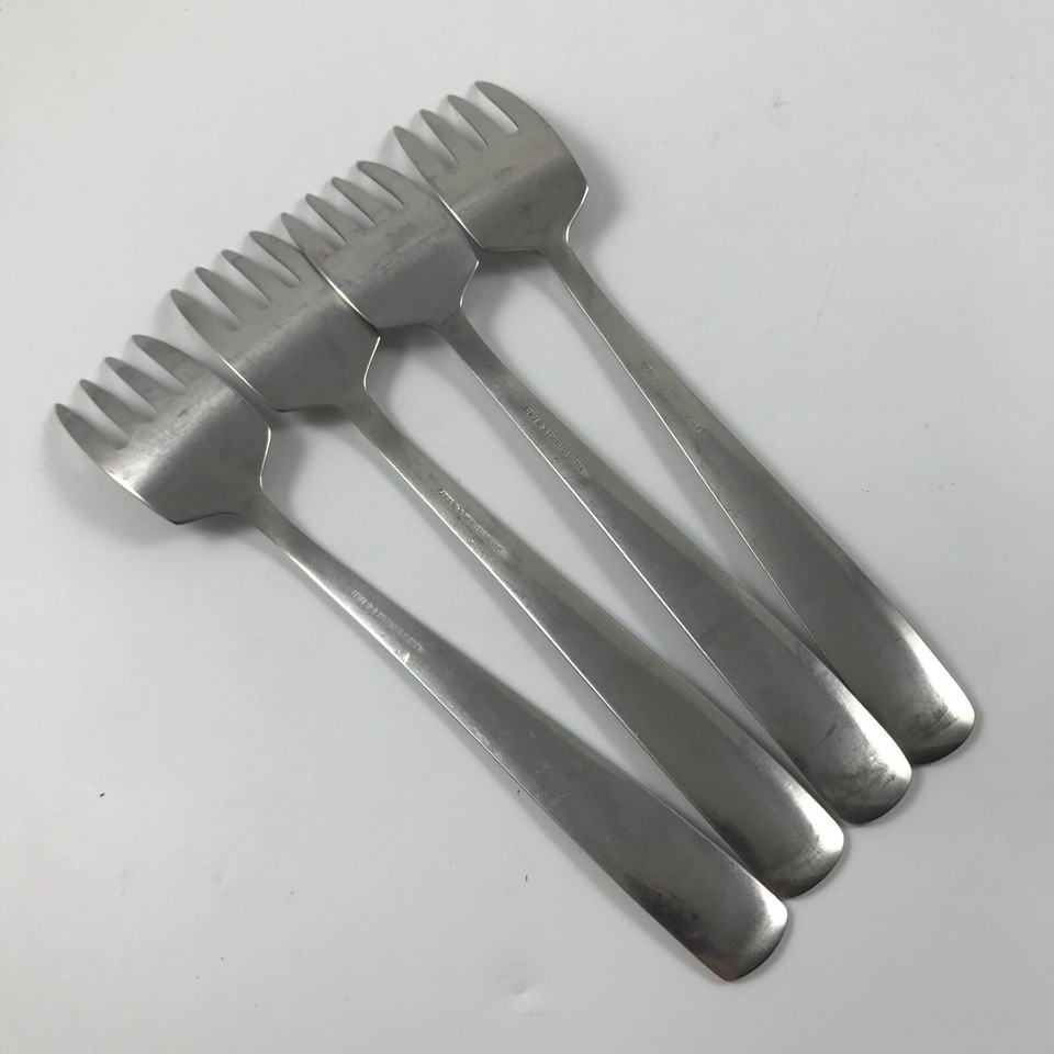 Vtg GENSE 18/8 Stainless "FACETTE" 4-tine - 4 SALAD / Dessert FORKS 6.5" Sweden | eBay