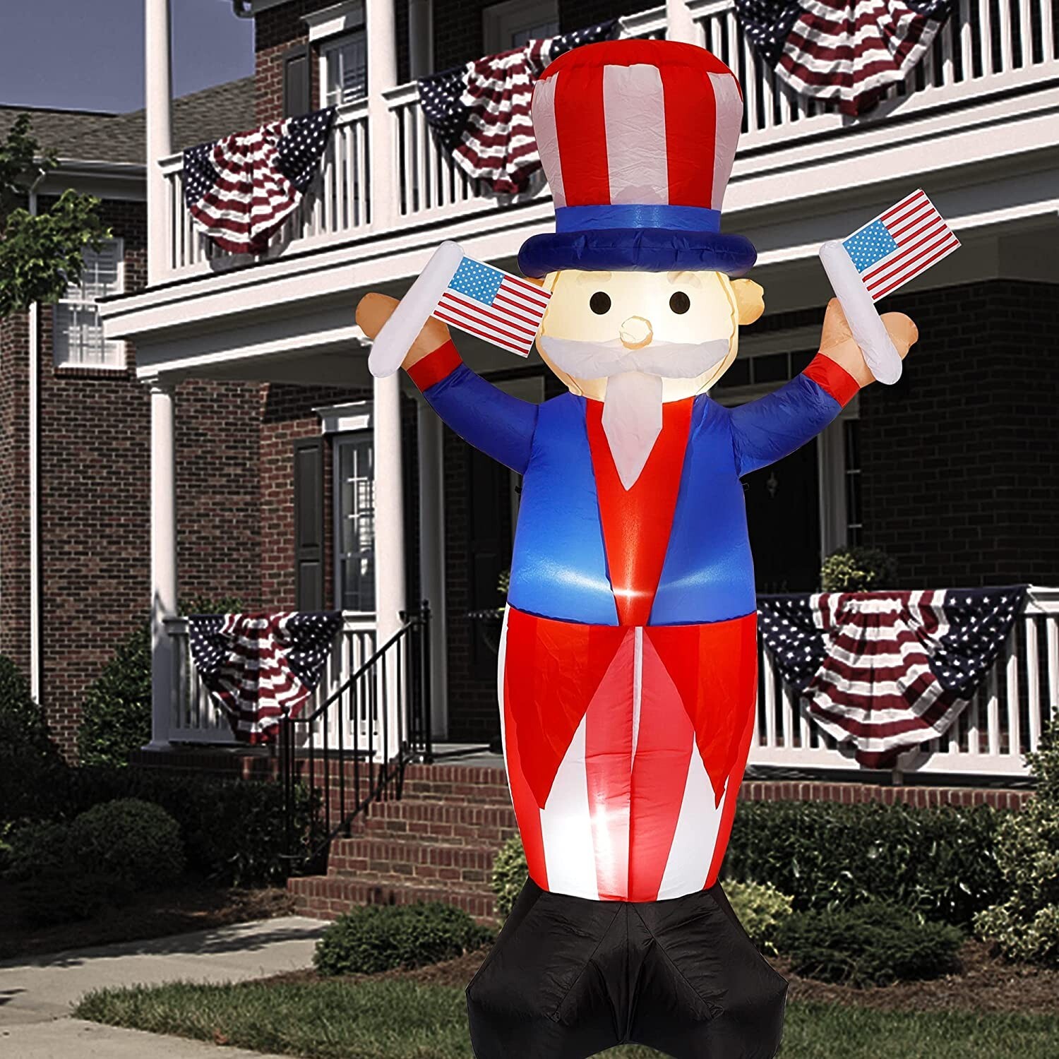 4th of July 6 FT Inflatables Uncle Sam Patriotic Independence Day LED ...