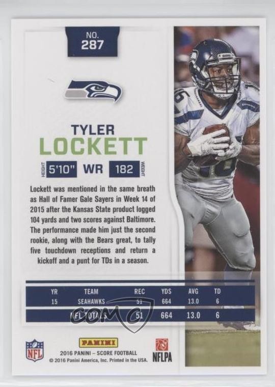 2016 Score Scorecard Tyler Lockett #287 | eBay