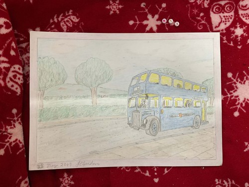 Lovely Vintage Hand Drawn Colour Picture Of WALSALL CO-OP NO 6 BUS ...
