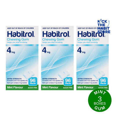 Habitrol Nicotine Gum 4mg Mint 288ct / 3 Boxes – Exp 2027+ Fresh | eBay