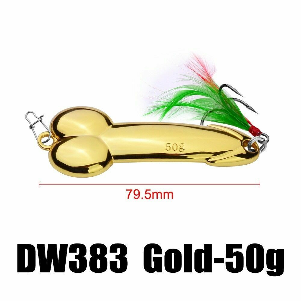 8Pcs/Set Spoon Fishing Lures Metal Dick Penis Bait Crankbait Lure Funny ...