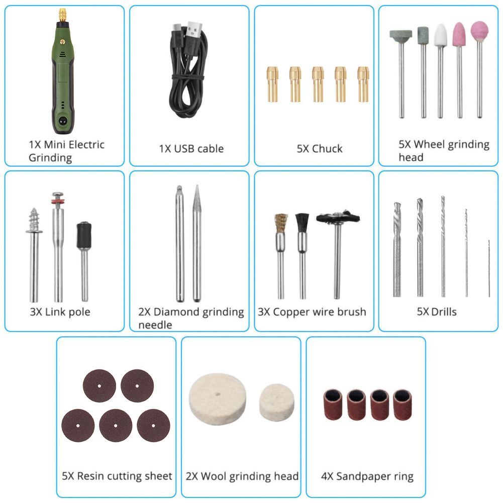 Mini Multifunktionswerkzeug Drehwerkzeug Schleifgerät USB Akku ...