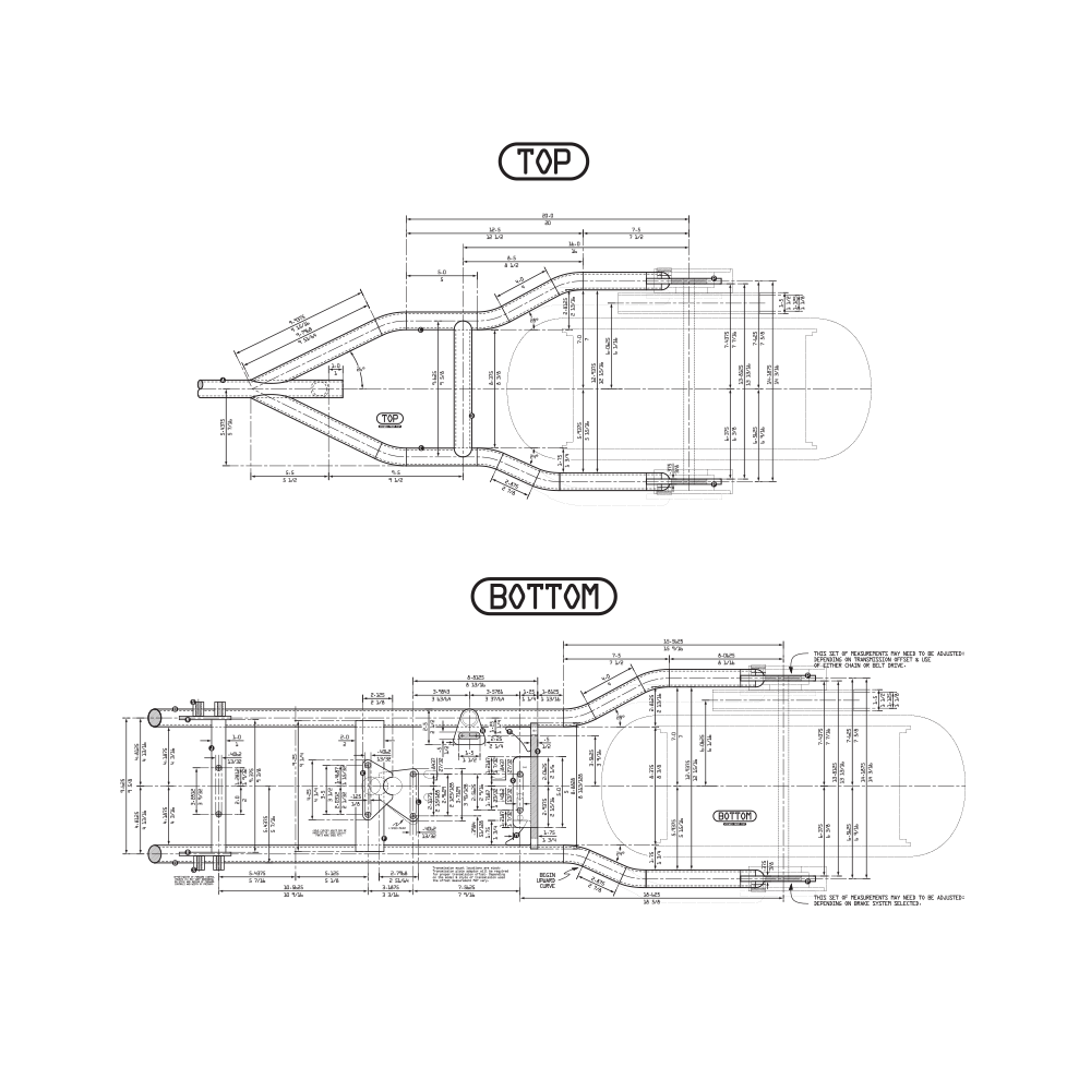 Custom Chopper Rigid Frame Blueprints - 260 Series Tire | eBay