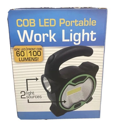 COB LED Portable Work Light: Side & Front 60&100 Lumens (Battery ...