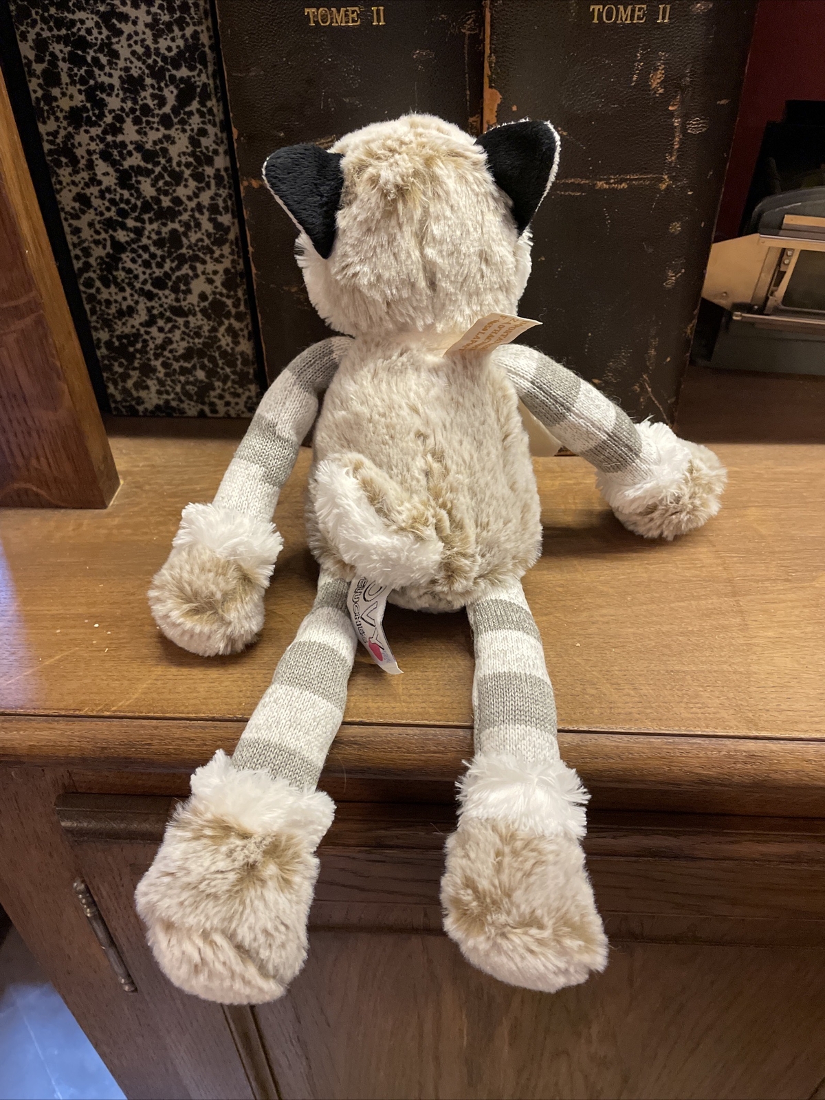 O/ Doudou Peluche Rodadou Chien Loup Husky Blanc Gris Beige Écharpe ...