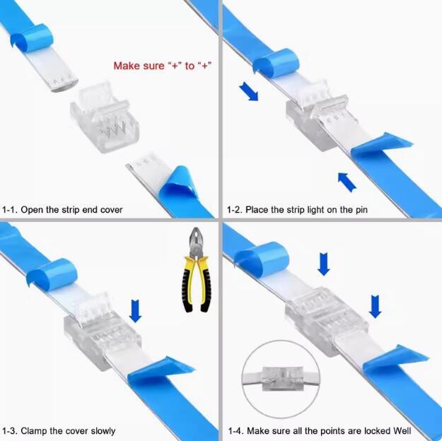 5/10pcs RGB light strip connector / connecting wire fixing clip quick ...