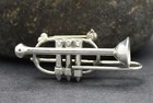 MUSICAL INSTRUMENT the TRUMPET PIN in .925 Sterling Silver Fast Free ...