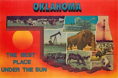 Map Postcard Oklahoma The "Sooner" State | eBay
