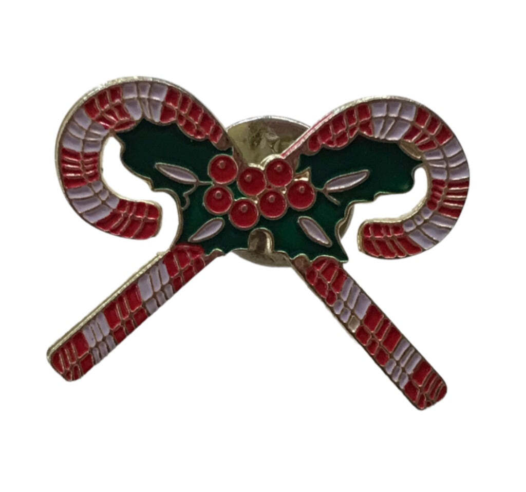Vintage Candy Cane Lapel Pin Red White Green Holiday Christmas 1 1/8 ...
